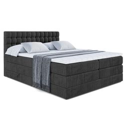 BOXSPRINGBETT VIONE KING - 140 x 200 - H3/H4 - Schwarz