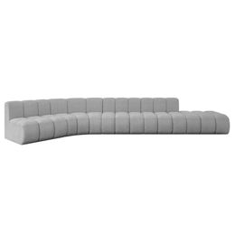 ECKSOFA modulares Sofa Brilo-L2 - 471x174x70 cm Hellgrau