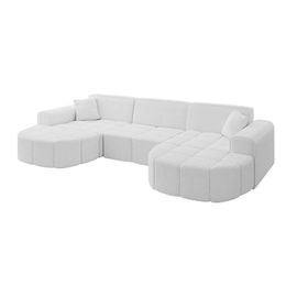 WOHNLANDSCHAFT LIVO-U1 - 315x173x79,5 cm Wei&szlig;