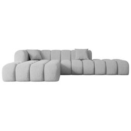 ECKSOFA Ottomane Links OLEA-L2 - 289x176x71 cm Hellgrau