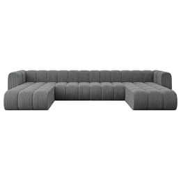 WOHNLANDSCHAFT modulares Sofa Joren-U2 - 410x177x70 cm Dunkelgrau