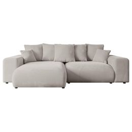 ECKSOFA Ottomane links ESKAR-L 266x176x72 Hellbraun Velours