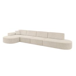 ECKSOFA Ottomane Links MARI-L3 - 413x171x79 cm Beige Cord