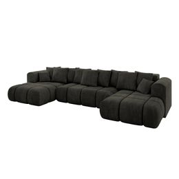 WOHNLANDSCHAFT CLOUD-U-v1 405x185x90 Schwarz Velours