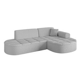 ECKSOFA Ottomane Rechts TARO-L1 - 243x171x79,5 cm Hellgrau
