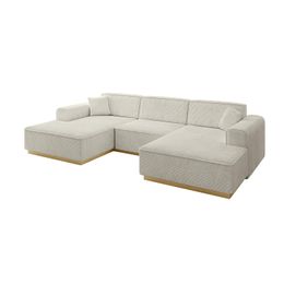 WOHNLANDSCHAFT IREA-U1-v2 - 301x165x80 cm Creme