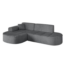 ECKSOFA Ottomane Links TARO-L1 - 243x171x79,5 cm Dunkelgrau