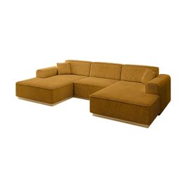 WOHNLANDSCHAFT IREA-U1-v2 - 301x165x80 cm Senfgelb