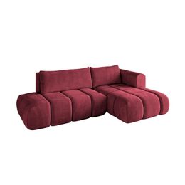 ECKSOFA Ottomane Rechts CLOUD-L 280x185x90 Bordeaux Velours