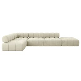 ECKSOFA modulares Sofa Favio-L2 - 380x190x70 cm Beige Velours