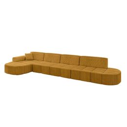 ECKSOFA Ottomane Links LIVO-L3 - 422x173x79,5 cm Senfgelb