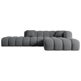 ECKSOFA Ottomane Rechts OLEA-L2 - 289x176x71 cm Dunkelgrau