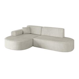 ECKSOFA Ottomane Links MARI-L1 - 243x171x79 cm Creme Cord