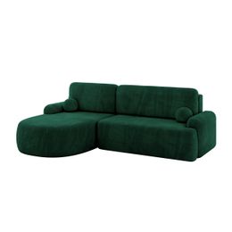 ECKSOFA mit Schlaffunktion und Bettkasten LIRA-L - 264x172x89 Gr&uuml;n