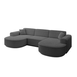 WOHNLANDSCHAFT MARI-U1-v3 - 303x171x83 cm Grau Boucl&eacute;