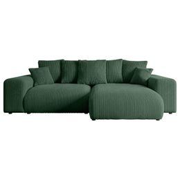 ECKSOFA Ottomane rechts ESKAR-L 266x176x72 Gr&uuml;n Cord