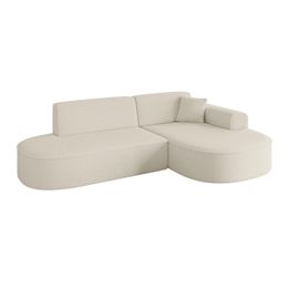 ECKSOFA Ottomane Rechts MARI-L1 - 243x171x79 cm Beige Boucl&eacute;