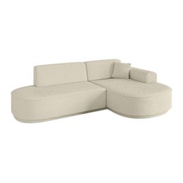 ECKSOFA Ottomane Rechts MARI-L1-v3 - 243x171x83 cm Beige Boucl&eacute;