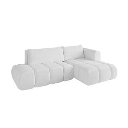 ECKSOFA Ottomane Rechts CLOUD-L 280x185x90 Wei&szlig; Boucl&eacute;