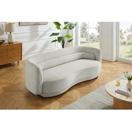 Riess Ambiente Design Sofa GATSBY 230cm greige Chenille Federkern 3-Sitzer Couch Rundum-Bezug Riess-Ambiente Wohnzimmer Boheme Landhaus Modern Natur