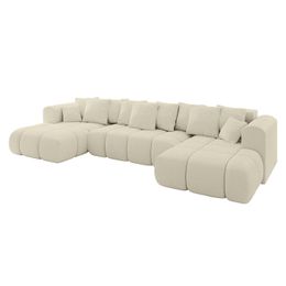 WOHNLANDSCHAFT CLOUD-U-v1 405x185x90 Beige Boucl&eacute;