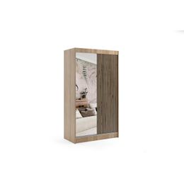KLEIDERSCHRANK VILAN mit Spiegel - 120 cm - Sonoma Eiche|Eiche Wotan
