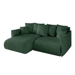 ECKSOFA Ottomane links ONESK-L 216x177x72 Gr&uuml;n Cord