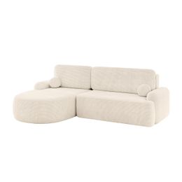 ECKSOFA mit Schlaffunktion und Bettkasten LIRA-L - 264x172x89 Beige