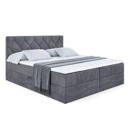 BOXBETT mit Matratze H3 und Lattenrost - CATOR - 140 x 200 Dunkelgrau