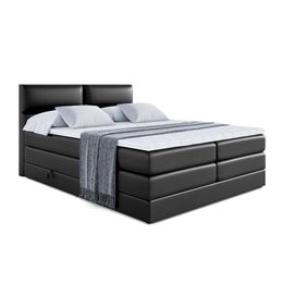 BOXSPRINGBETT BOXI3 KING - 140x200 - H3/H4 - Schwarz Hochglanz