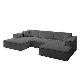 WOHNLANDSCHAFT IREA-U1-v4 - 301x165x77 cm Grau