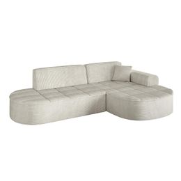 ECKSOFA Ottomane Rechts TARO-L1 - 243x171x79,5 cm Creme