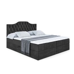 BOXBETT mit Matratze H4 und Lattenrost - VILA-1 - 140x200 cm - H4 - Schwarz