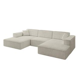 WOHNLANDSCHAFT IREA-U1-v4 - 301x165x77 cm Creme