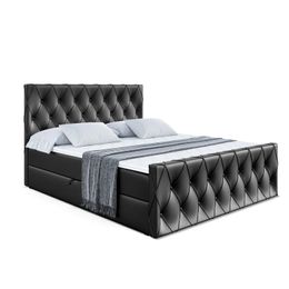 BOXBETT AMAY-Z - 180x200 cm - H3 - Schwarz Hochglanz