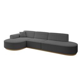 ECKSOFA Ottomane Links MARI-L2-v2 - 328x171x83 cm Grau Boucl&eacute;