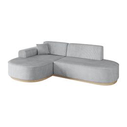 ECKSOFA Ottomane Links MARI-L1-v1 - 243x171x83 cm Grau Cord