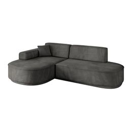 ECKSOFA Ottomane Links MARI-L1-v3 - 243x171x83 cm Dunkelgrau Velours