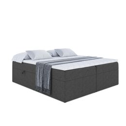 BOXBETT mit H4-Matratze und Lattenrost - MARCE BW - 140x200 Dunkelgrau