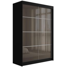 KLEIDERSCHRANK PEKA III - 150 cm - Schwarz|Grau