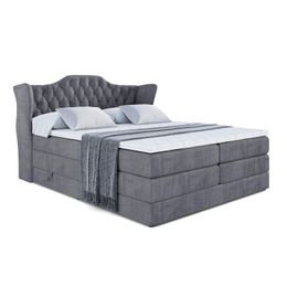 BOXSPRINGBETT VILA KING - 180x200 - H3/H4 - Dunkelgrau