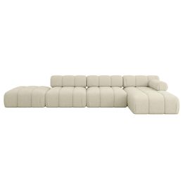 ECKSOFA modulares Sofa Lizur-L2 - 380x160x70 cm Beige Boucl&eacute;