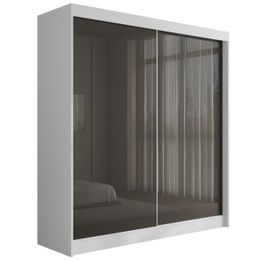 KLEIDERSCHRANK PEKA - 200 cm - Wei&szlig;|Grau