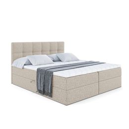 BOXBETT mit Matratze H3 und Lattenrost - MARCE - 140x200 Beige