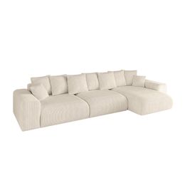 ECKSOFA Ottomane rechts ESKAR-L2 364x176x72 Taupe Cord