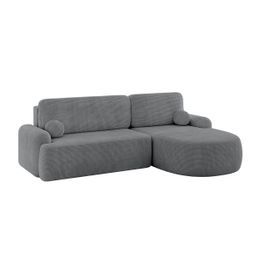 ECKSOFA mit Schlaffunktion und Bettkasten LIRA-L - 264x172x89 Dunkelgrau