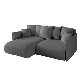 ECKSOFA Ottomane links ONESK-L 216x177x72 Grau Boucl&eacute;