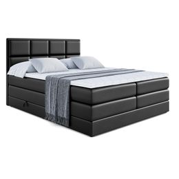 BOXSPRINGBETT NOVA KING - 140 x 200 - H3/H4 - Schwarz Hochglanz