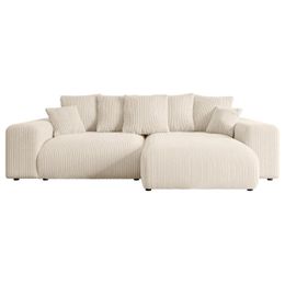 ECKSOFA Ottomane rechts ESKAR-L 266x176x72 Taupe Cord