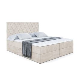 BOXBETT mit H3-Matratze und Lattenrost - LEPARO - 140x200 Ecru